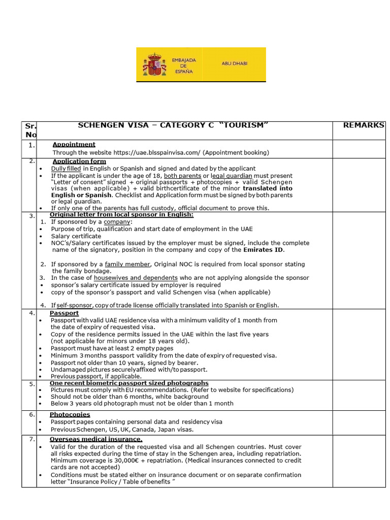 Checklist TOURISM | PDF | Travel Visa | Passport