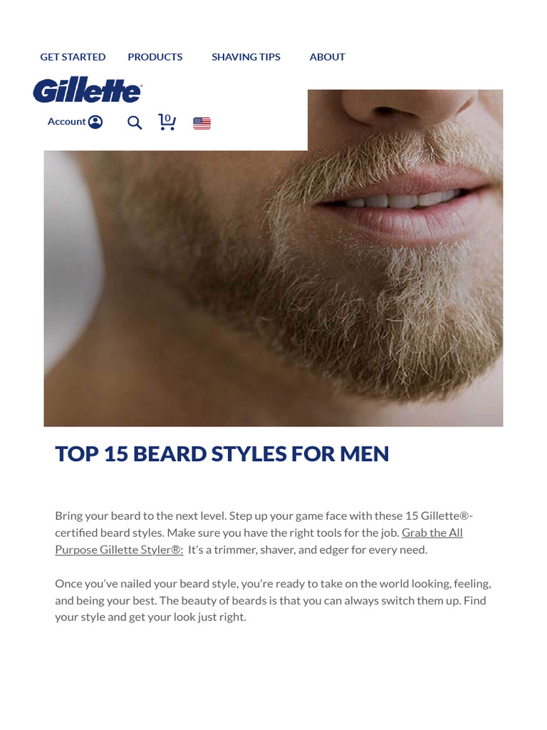 Top 15 Beard Styles For Men - Gillette | PDF | Beard | Procter & Gamble