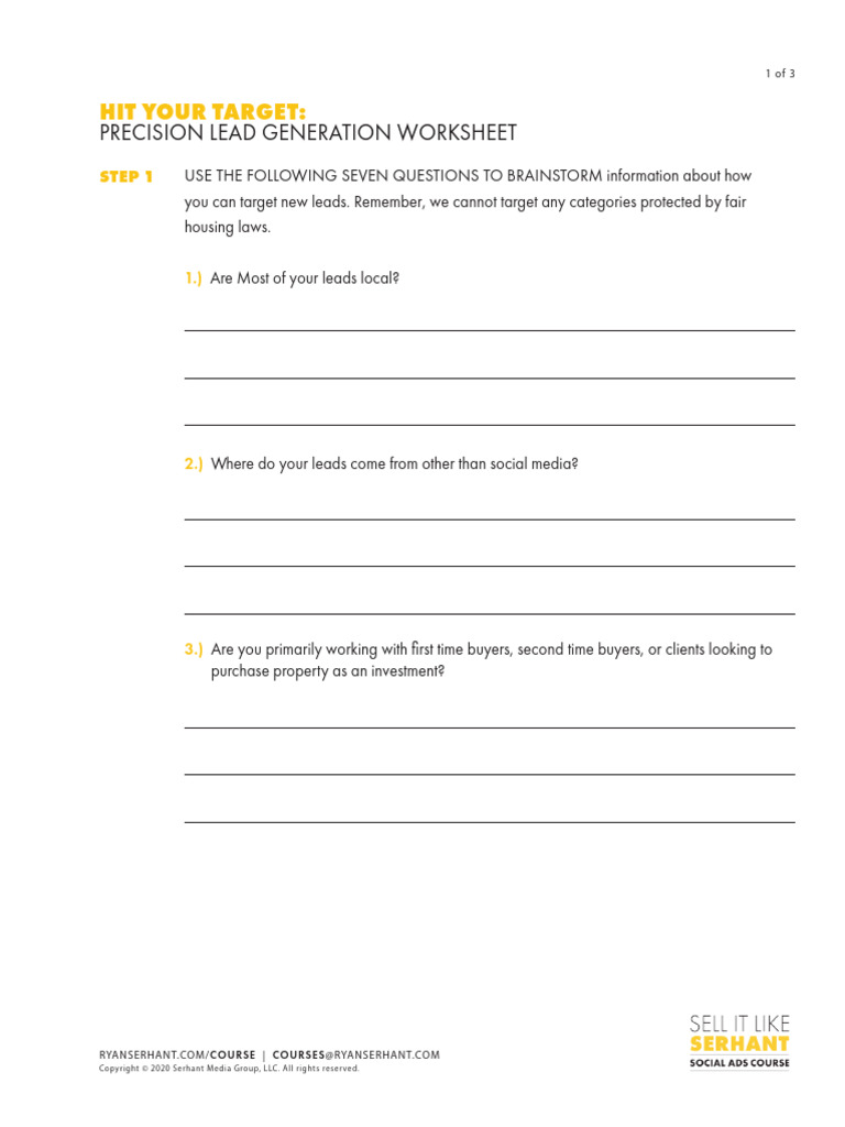14LeadGenTargetingWorksheet 201124 211014 | PDF | Career & Growth ...