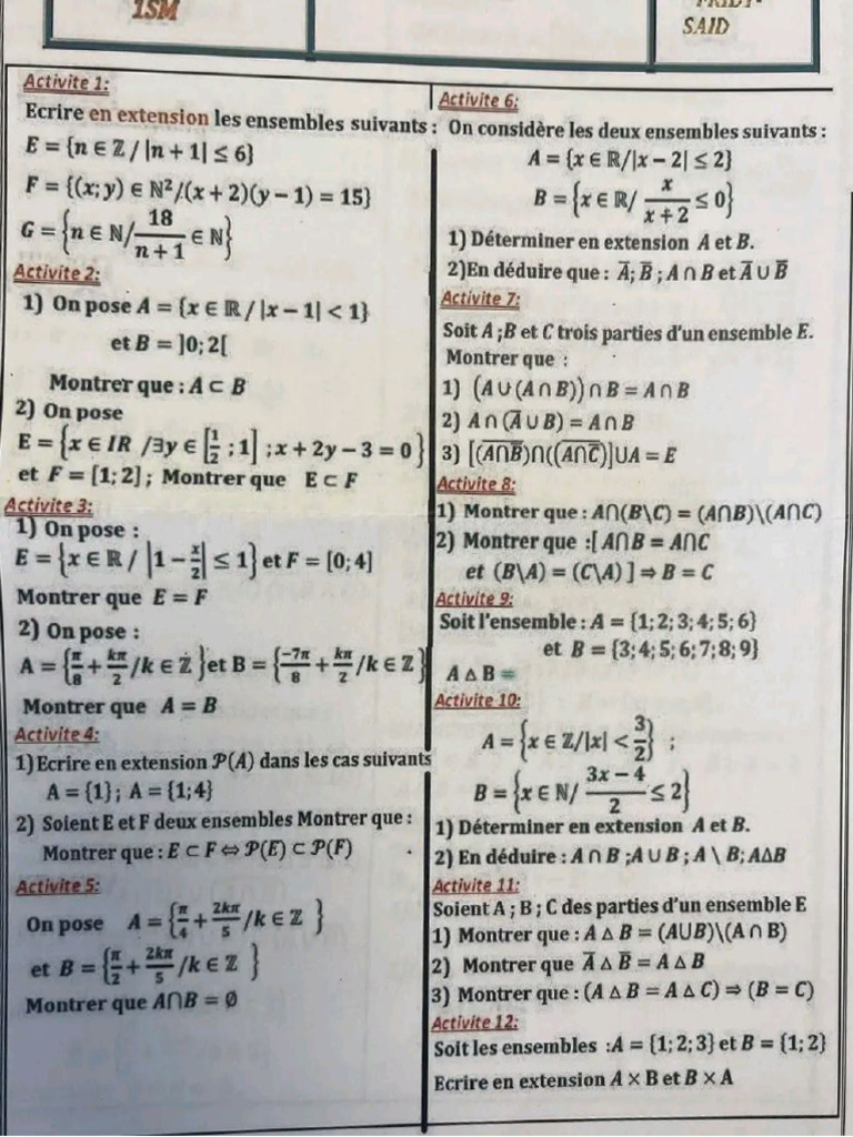 Corrigé Des Exercices de Maths | PDF