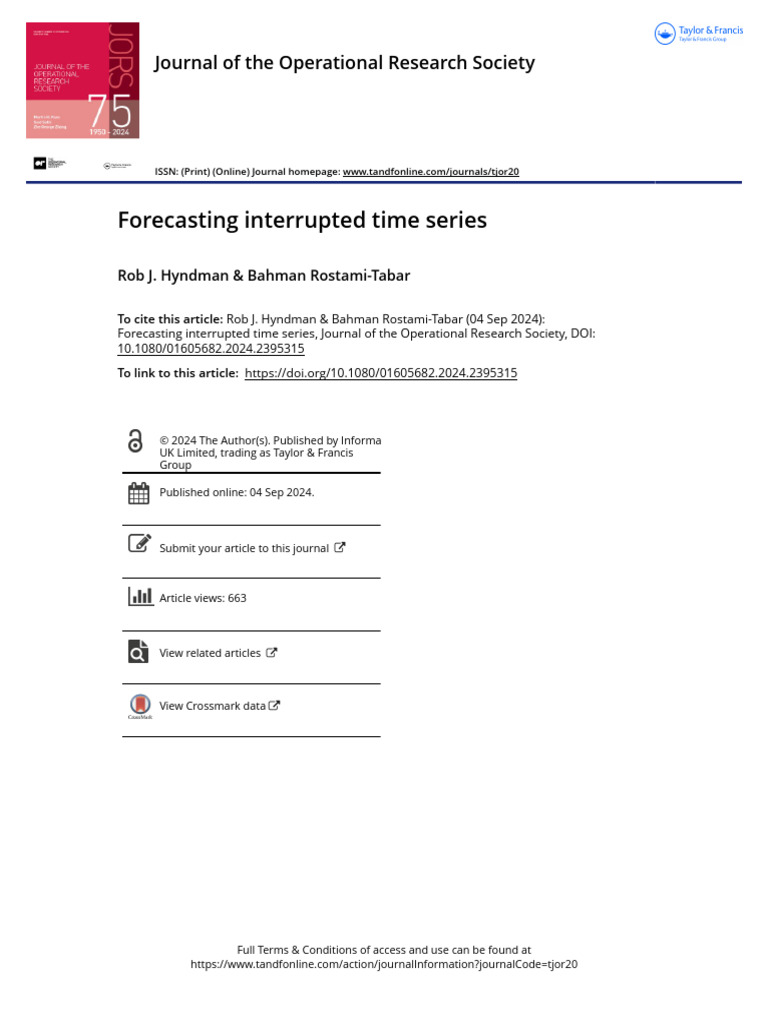 Forecasting Interrupted Time Series (Tandfonline) | PDF | Forecasting ...