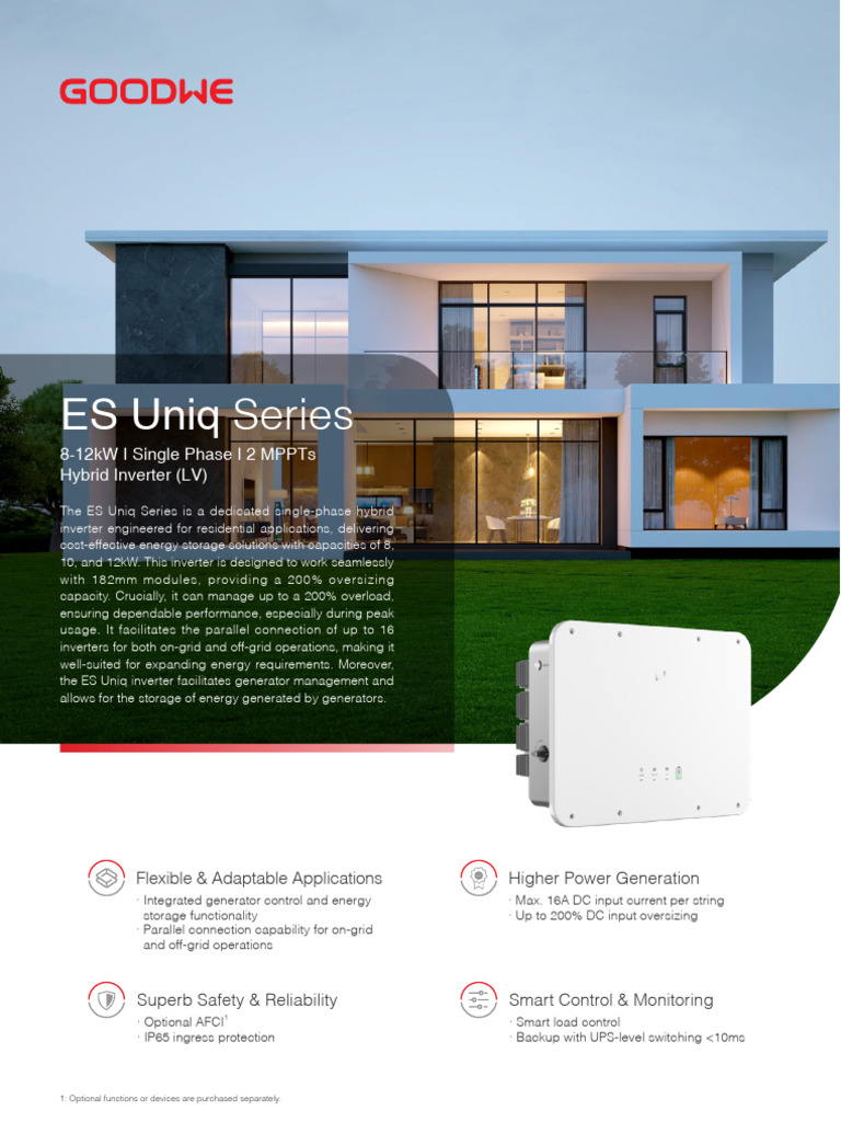 GW ES-Uniq Datasheet-EN | PDF | Power Inverter | Sustainable Energy
