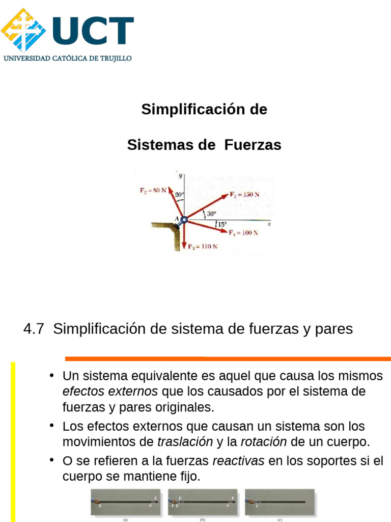 Sesión #06 - Simplificación de Sistema de Fuerzas | PDF | Vector Euclidiano | Fuerza