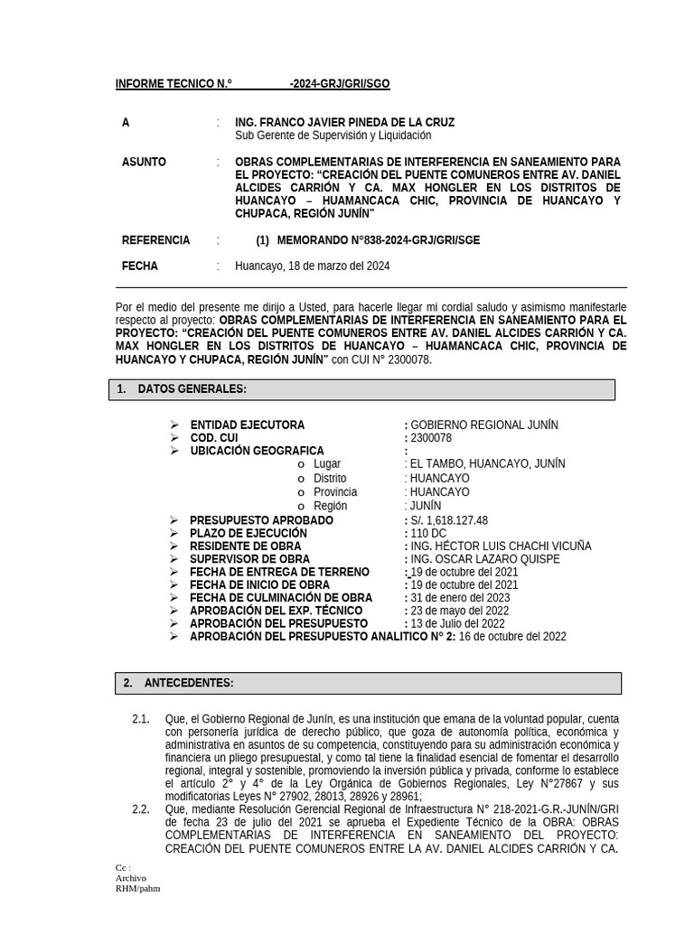 Inf. Tec. Aprobación | PDF | Ley Pública | Justicia