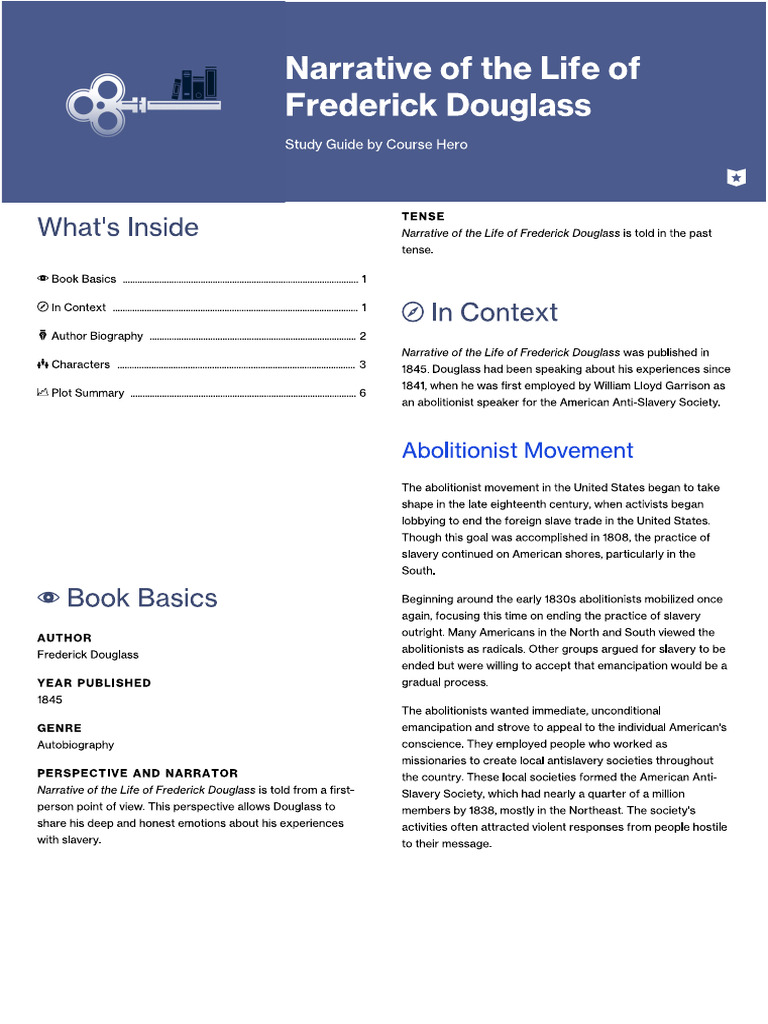 Timeline and Character Map Frederick Douglass | PDF