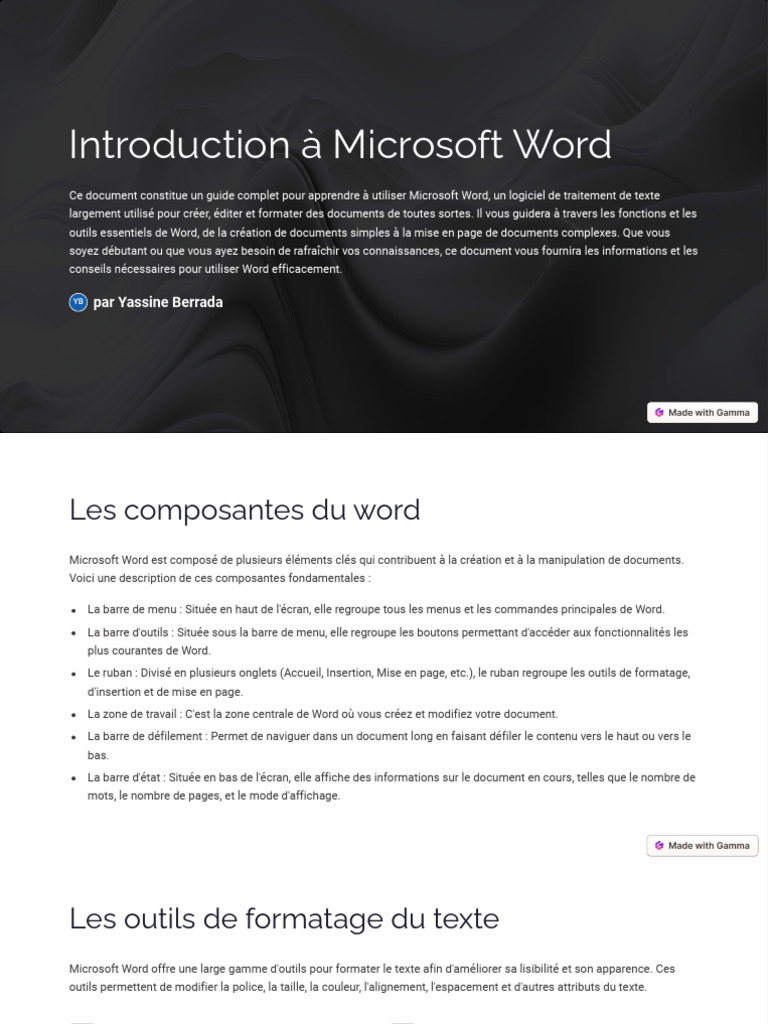 Introduction A Microsoft Word | PDF | Microsoft Word | Mise en page