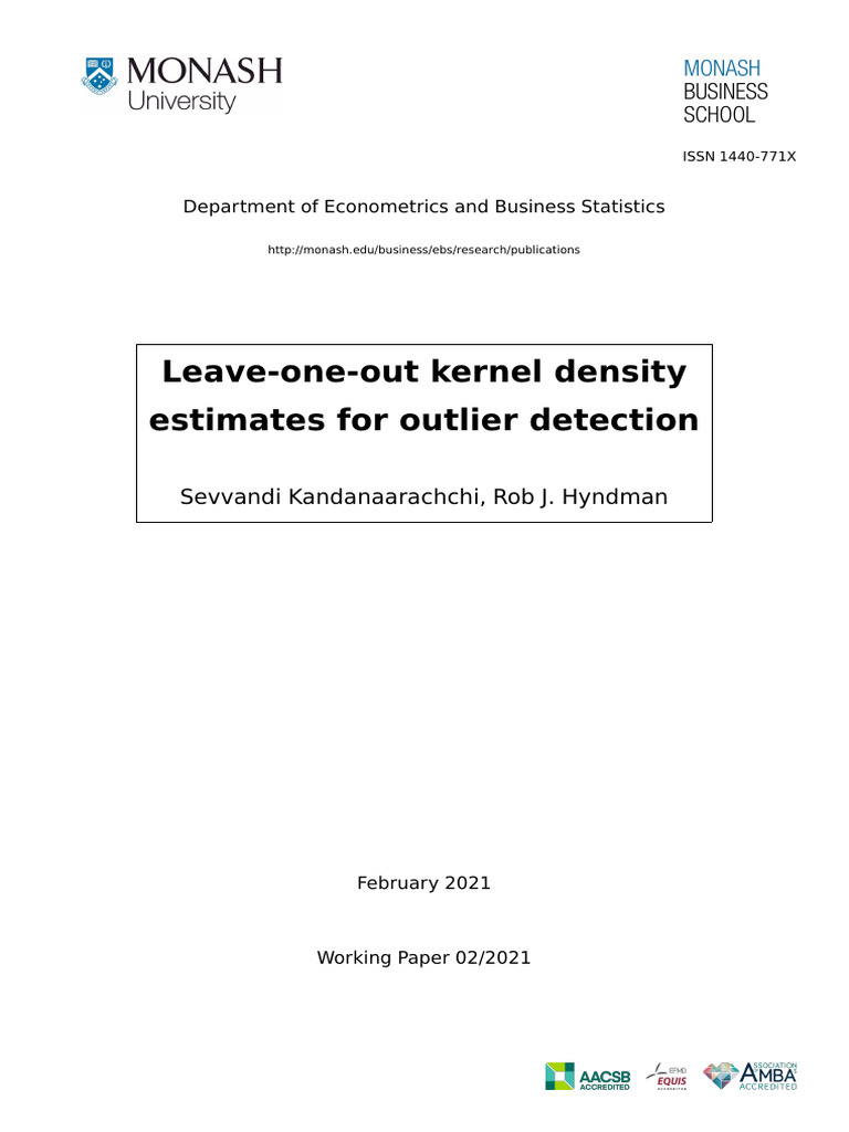 Leave-One-Out Kernel Density Estimates For Outlier Detection | PDF ...