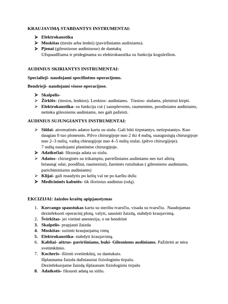 Chirurginiai Instrumentai | PDF