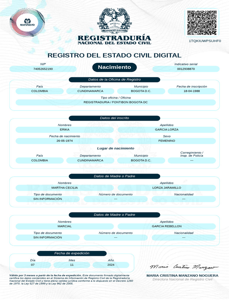 Registro Del Estado Civil Digital de Nacimiento - 1TQKIUWPSUHF0-Desbloqueado-comprimido | PDF ...