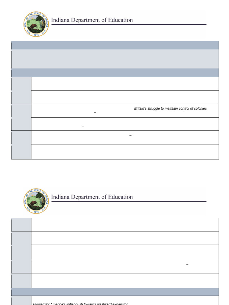 Grade 8 SS Standards Final | PDF | The United States | American Revolution
