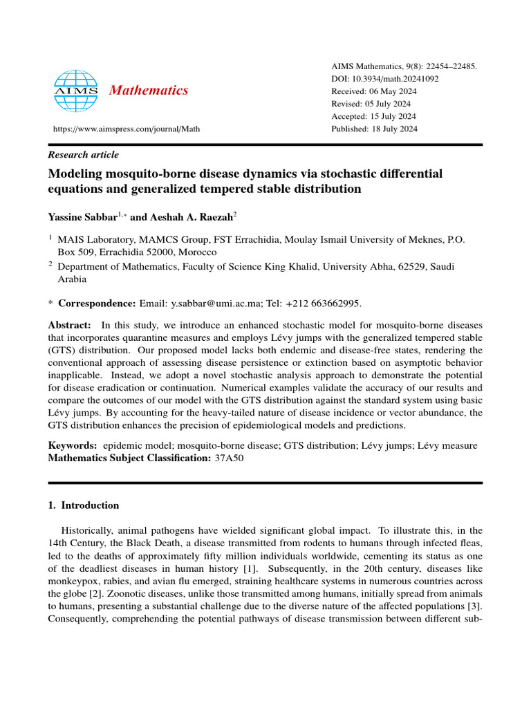 Math 09 08 1092 | PDF | Epidemics | Public Health