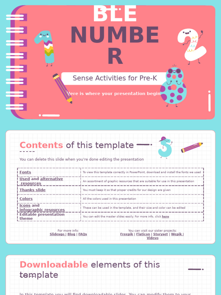 Printable Number Sense Activities For Pre-K - by Slidesgo | PDF ...