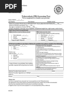 Mantoux Tuberculin Skin Test Record Form | PDF