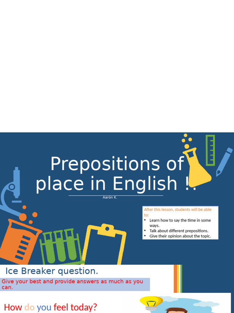 Prepositions of Place in English !! | PDF | Linguistics | Human ...