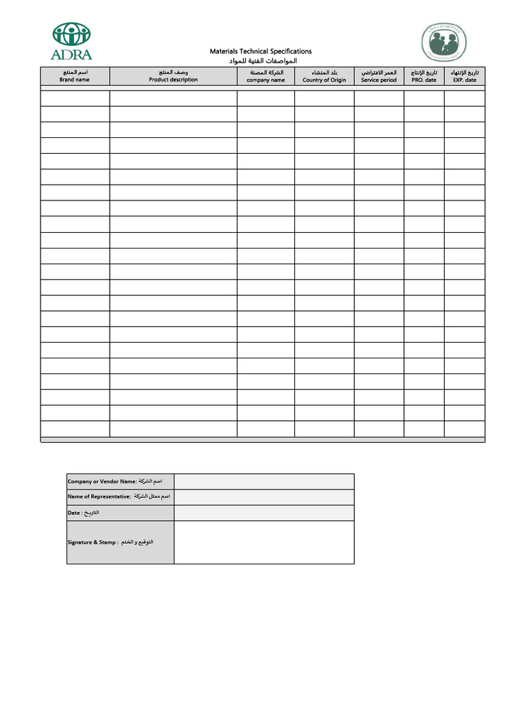 Annex C Materials Technical Specifications ADRA-SAWA-0057 - 2022 | PDF
