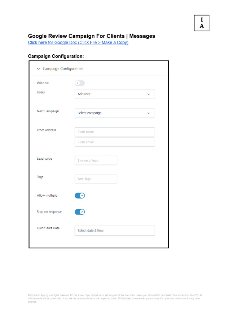 Google Review Campaign For Clients Messages 1 | PDF