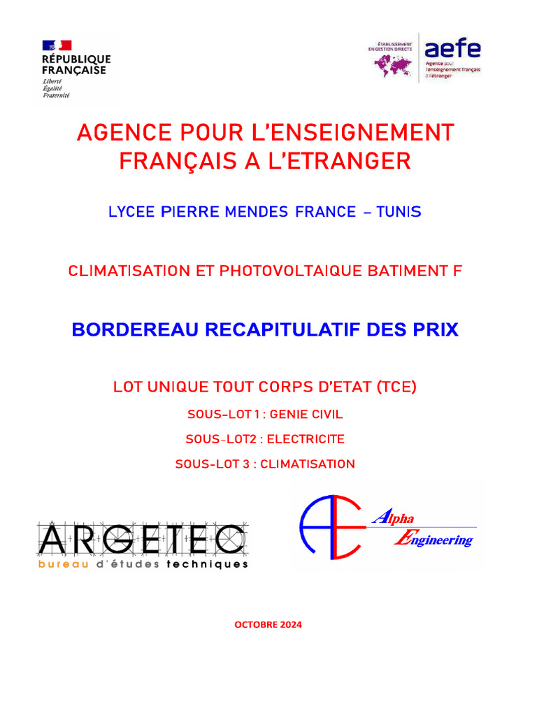 DPGF Clim Bat F | PDF