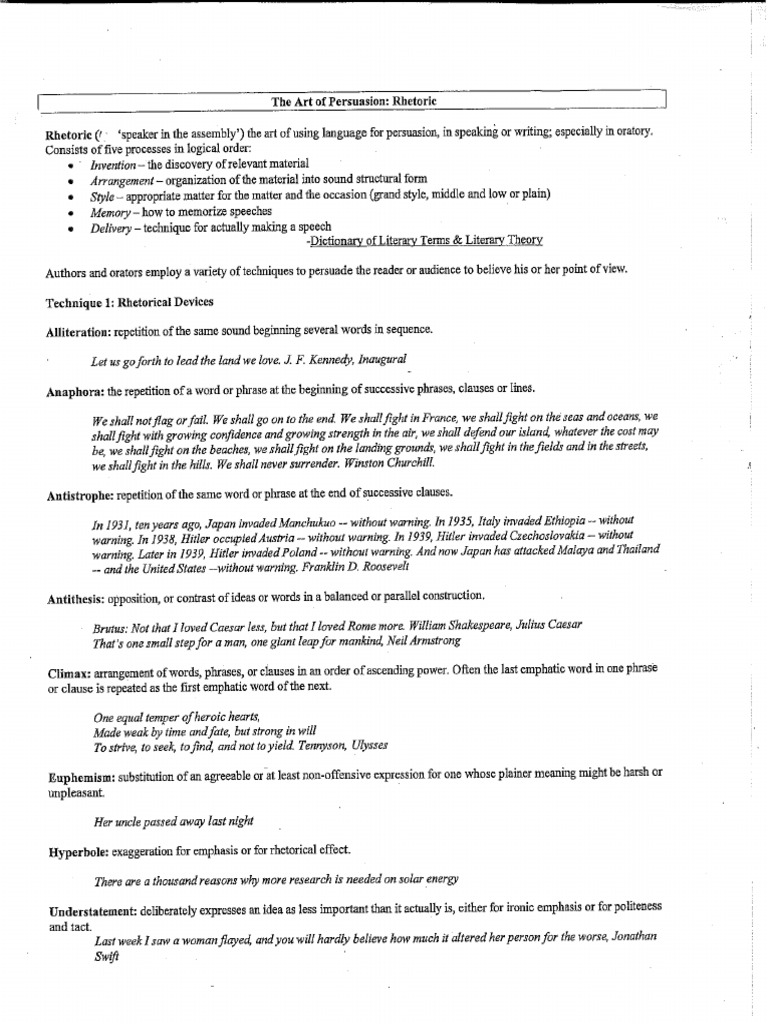 The Art of Persuasion Handout | PDF