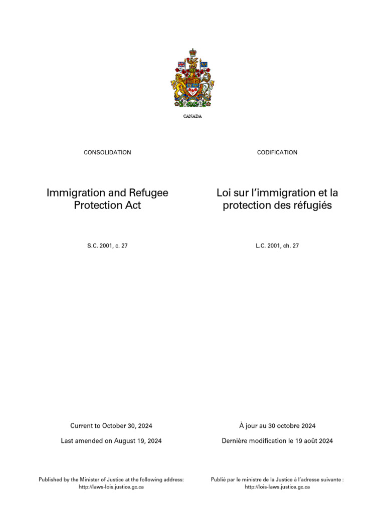 Loi sur l'immigration et réfugiés 2024 | PDF | Visa (Document) | Loi ...