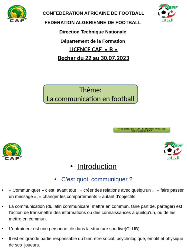 Communication essentielle en football | PDF | la communication | Football
