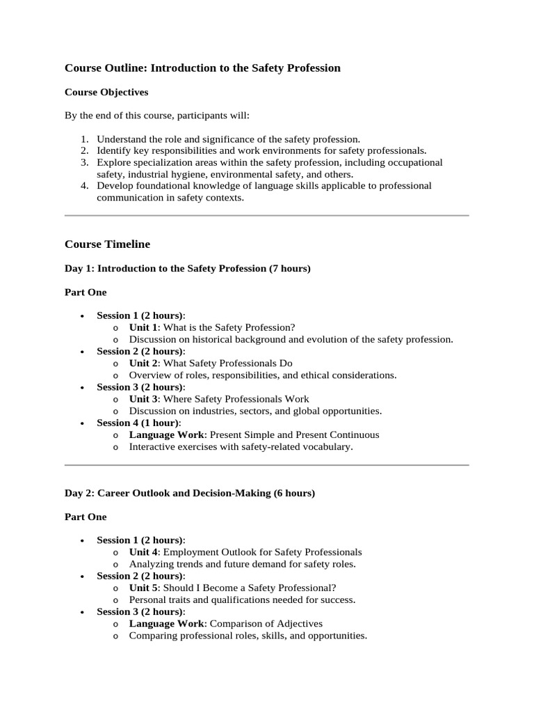 Safety Profession Outline | PDF | Occupational Hygiene | Risk