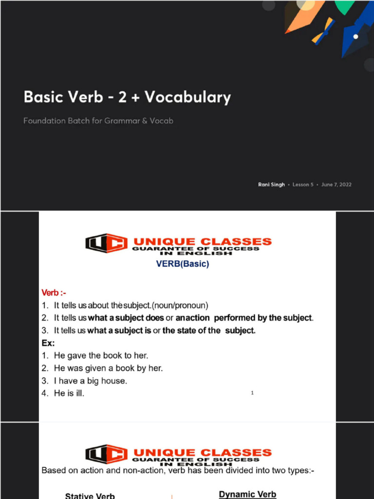 Basic Verb 2 Vocabulary With Anno | PDF