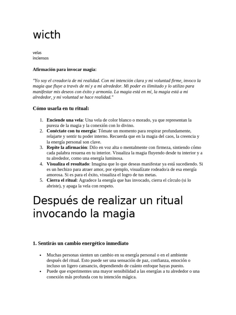 Wicth | PDF | Rituales