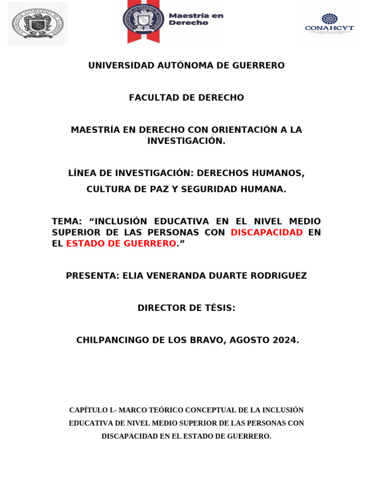 MARCO TEÓRICO Elia AVANCE 2 Y 3 | PDF | Derechos humanos | Invalidez
