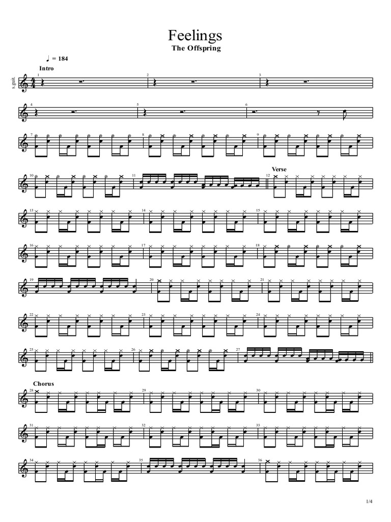 The Offspring's - Feelings (Ron Welty) | PDF | Songs | Rock Songs
