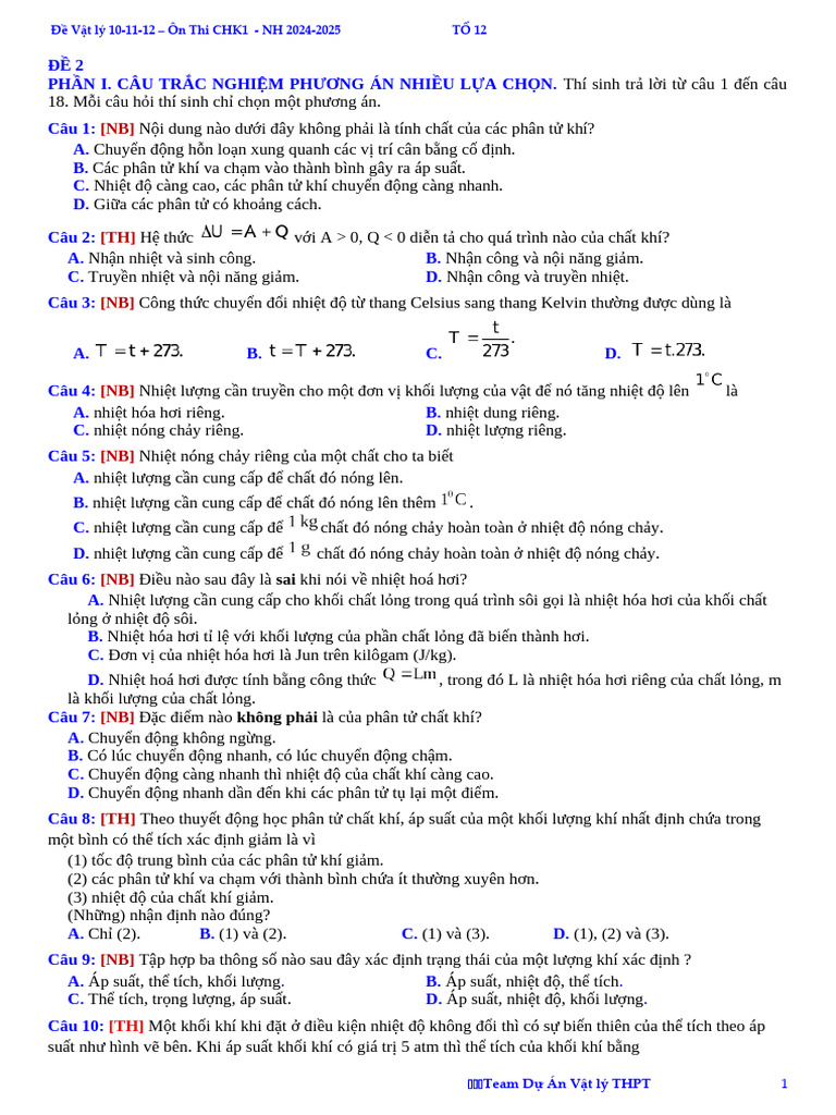 HsĐề 2 - VL12 - CK1 - T 12 (Edit Hình Ảnh) | PDF