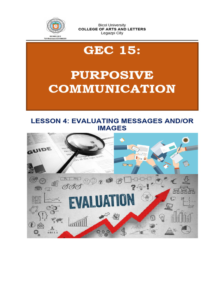 Module 4 Evaluating Messages and or Images | PDF | Composition (Visual Arts) | Nonverbal ...