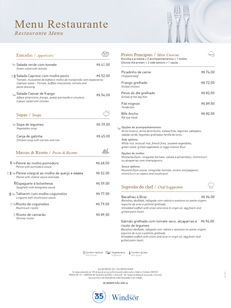 Cardapio Restaurante 5 Estrelas | PDF | Alimentos | Culinária