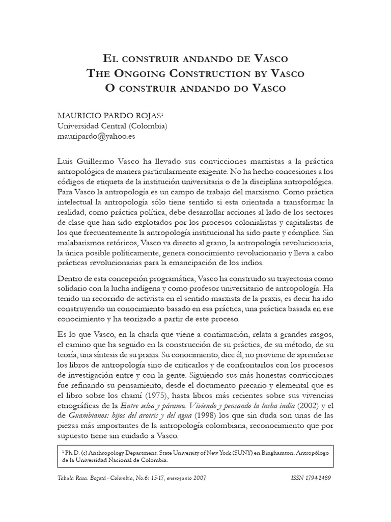 El Construir Andando de Vasco Mauricio Pardo | PDF | marxismo ...