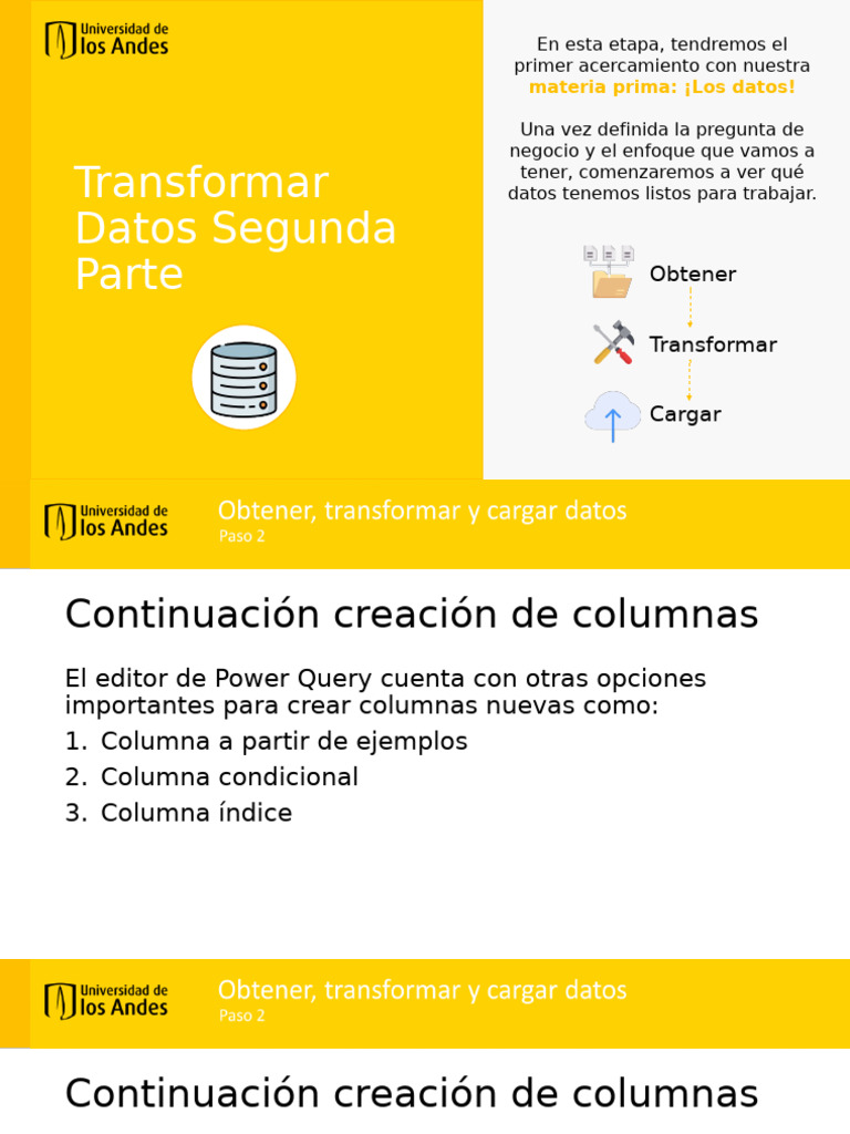 Transformar Datos Segunda Parte | PDF | Bases de datos | Tipo de datos