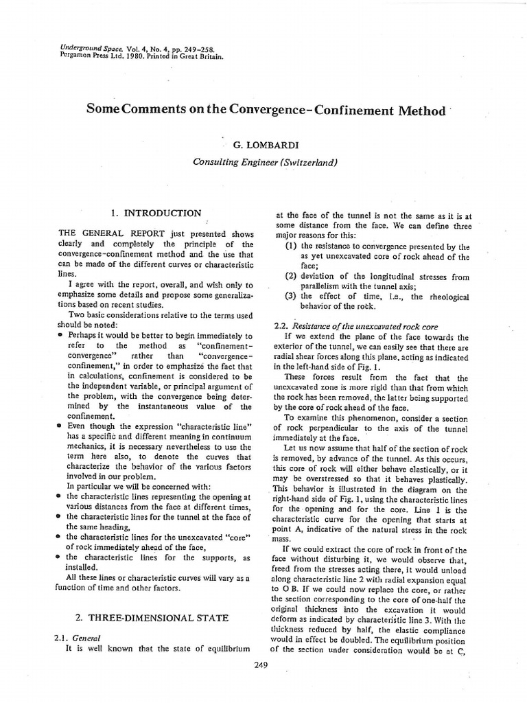 Lombardi 1980 - Some Comments On The Convergence - Confinement Method | PDF