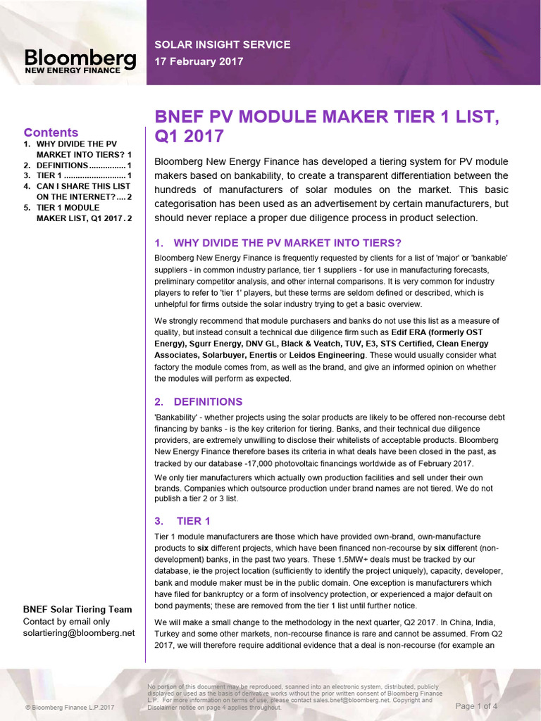 2017Q1-Bloomberg Tiering List | PDF | Bloomberg L.P. | Derivative Work