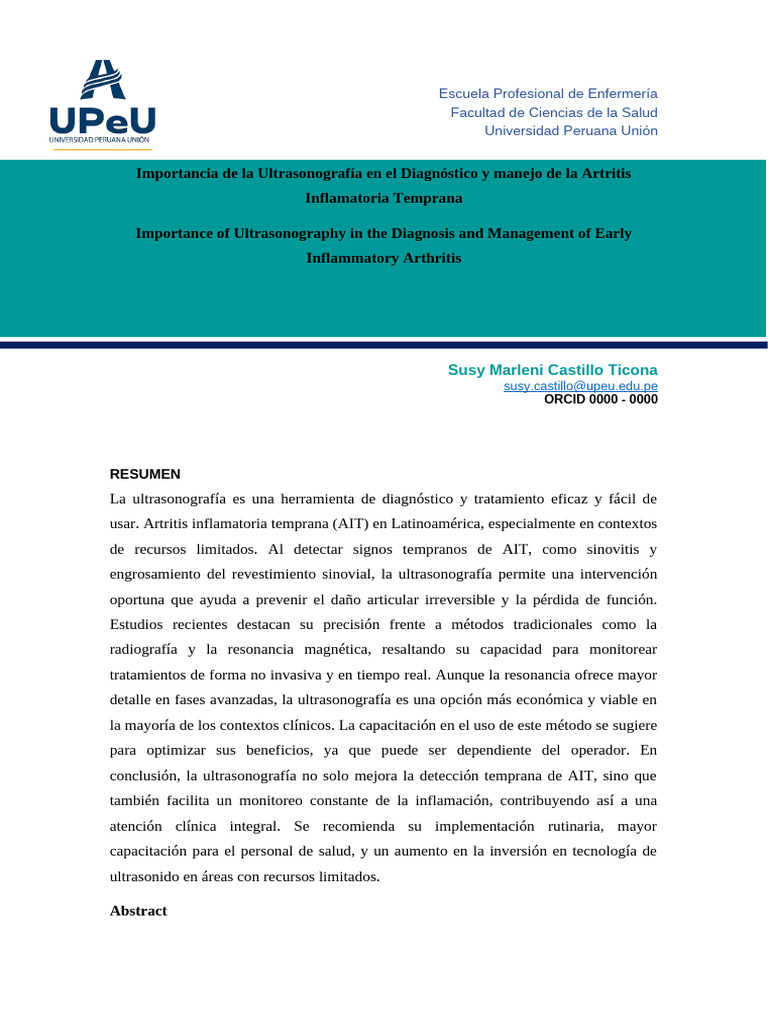 Artículo - Narrativo2 de La Artitiris (1) MMMMMMMM | PDF | Ultrasonido médico | Diagnostico medico