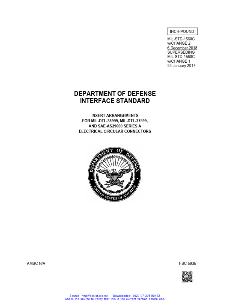 MIL-STD-1560 (Insert Arrangements) | PDF | Cartesian Coordinate System ...