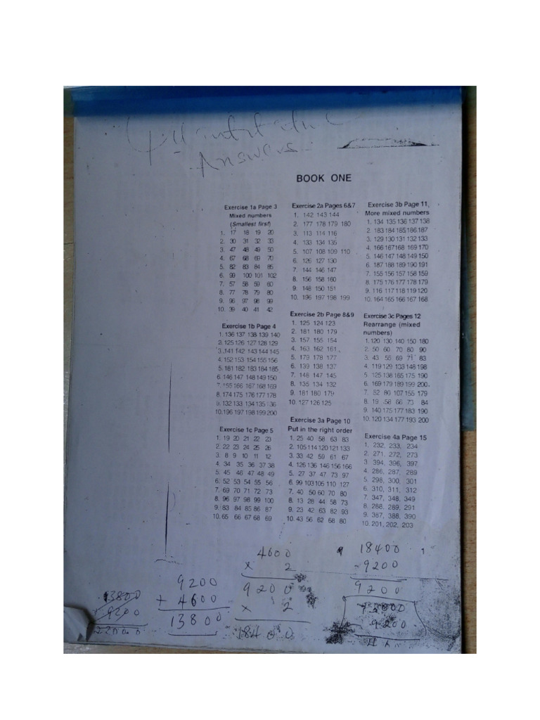 Quantitative Answer Booklet For Book 1 | PDF