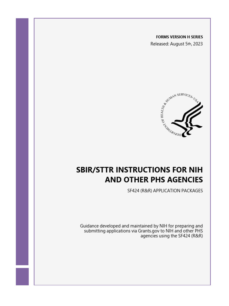 Sbir STTR Forms H | PDF | National Institutes Of Health | Zip Code