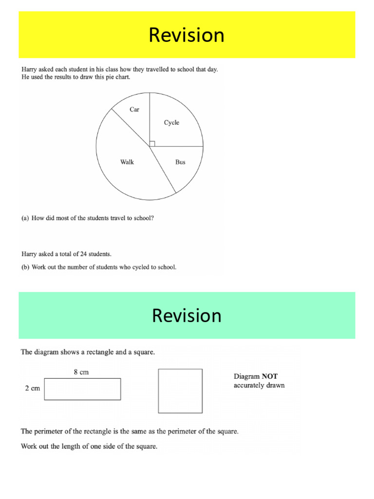 Year 10 - End of Year Revision (Non Calc) | PDF