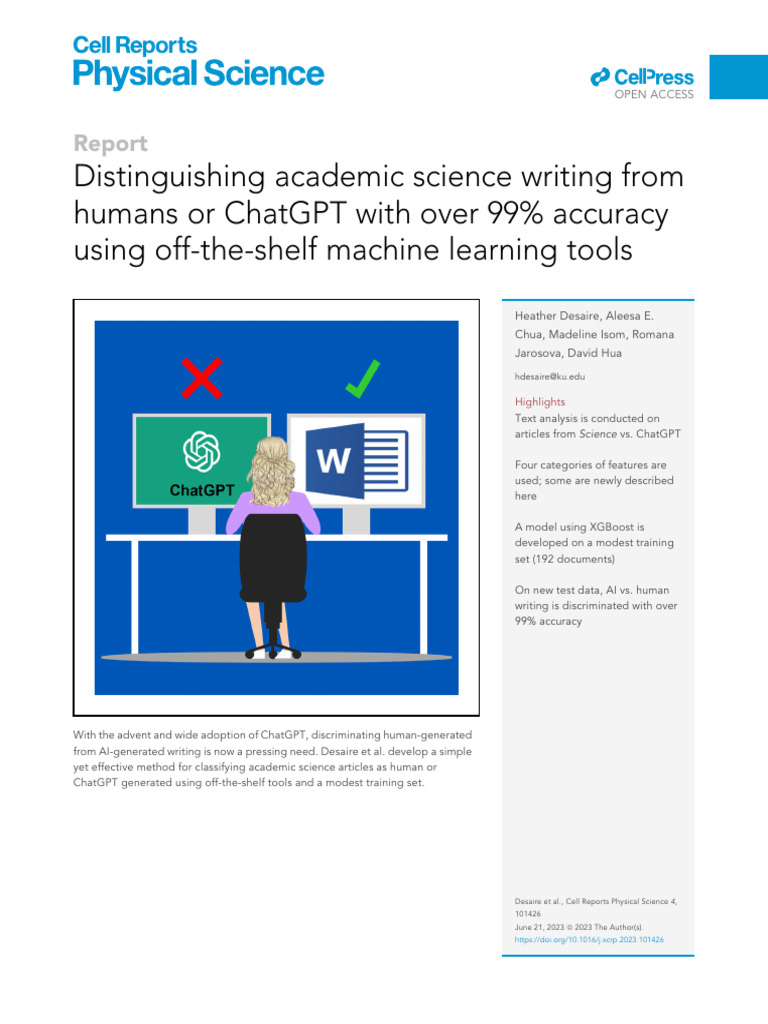 Distinguishing Academic Science Writing From | PDF | Artificial ...