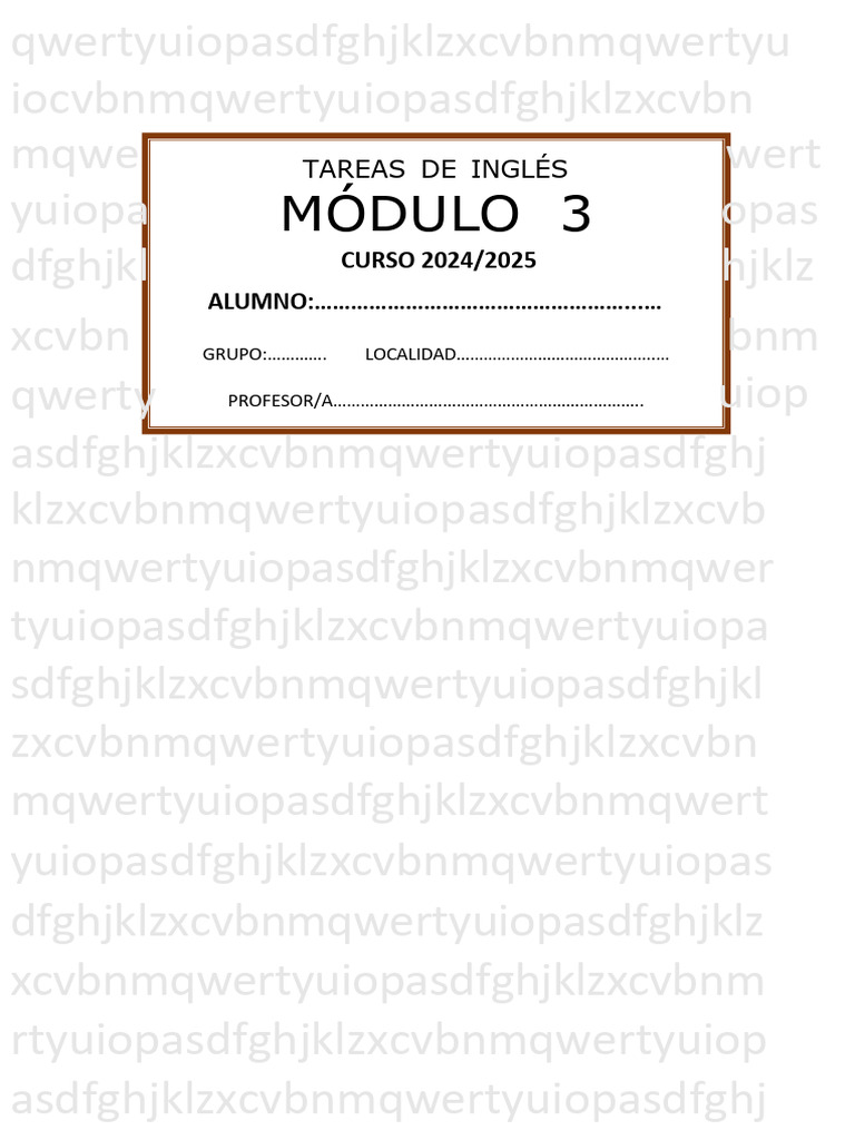 05 Tareas Completas 3º INGLEìS ESPAD. Curso 24.25 | PDF | Foods