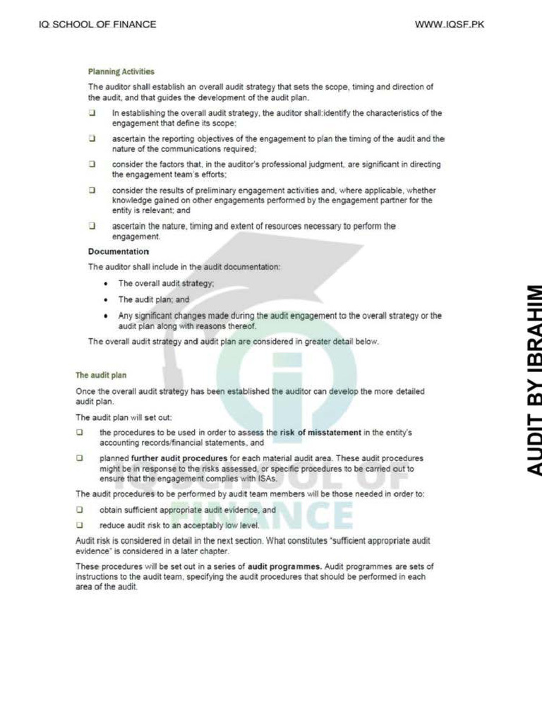 ISA 300 ICAP Book | PDF | Audit | Financial Audit