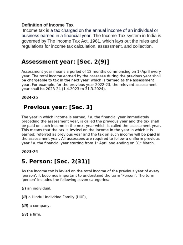 Income Tax Notes | PDF | Taxes | Income