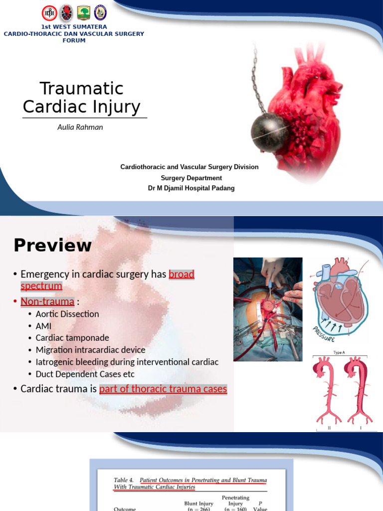 Traumatic Cardiac Injury Management | PDF | Major Trauma | Heart