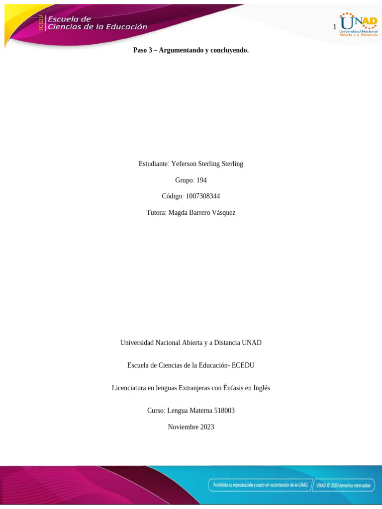 Paso 3 Argumentando y Concluyendogu | PDF | Comunicación | Educación Secundaria