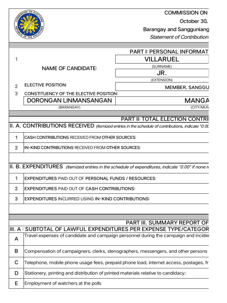 SOCE-FORMS-2 | PDF | Expense