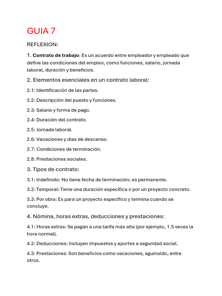 Guia 7 | PDF | Derecho laboral | Salario